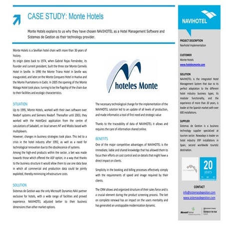 Case study- Monte Hotels | PDF | Hotel Properties | Real Estate