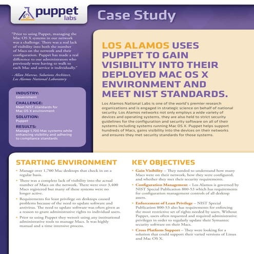 Los Alamos Puppet Case Study | PDF