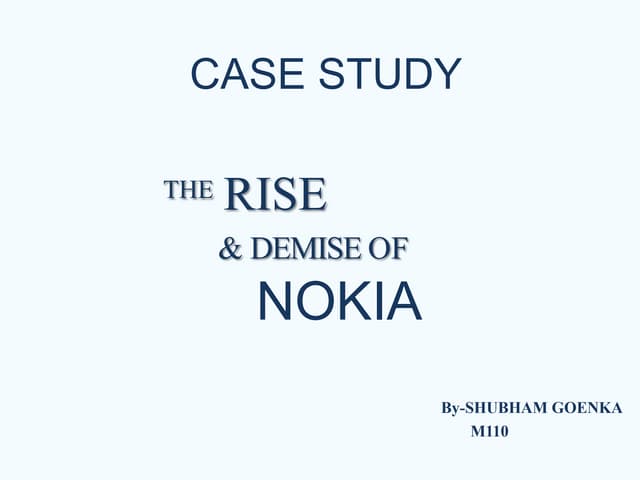 Case study NOKIA failure | PPTX