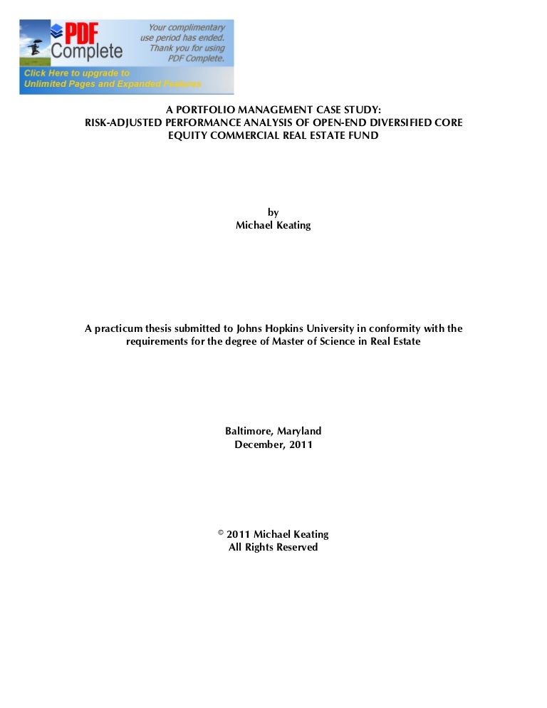 Case study portfolio management