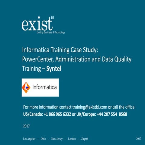 Informatica Training Case Study: PowerCenter, Administration and Data ...