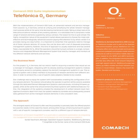 Comarch OSS Suite Implementation at Telefónica O2 Germany | PDF