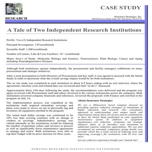 Case Study: Two Research Institutions | PDF