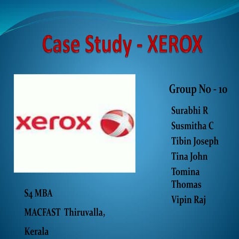 Case study xerox | PPTX