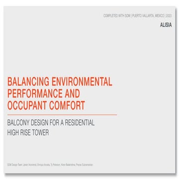 ALISIA: HOW MIGHT WE ACHIEVE HIGH ENVIRONMENTAL PERFORMANCE WHILE ...