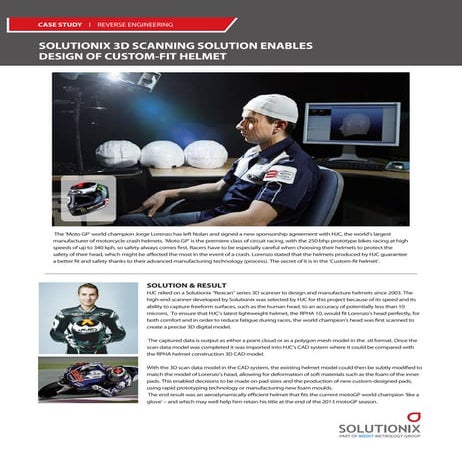 3D scanning solution enables design of custom fit helmet (Jorge Lorenzo ...