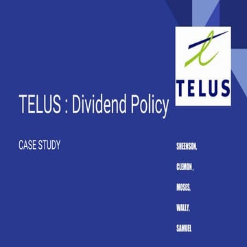 Telus : Dividend Polcy Case study | PPT