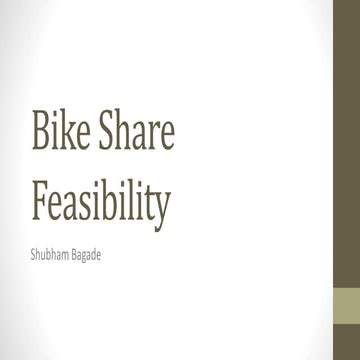Bike Share Feasibility by GIS Analysis | PPT