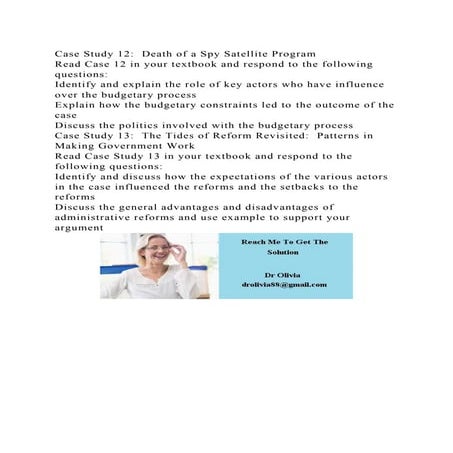 Case Study 12 Death of a Spy Satellite ProgramRead Case 12 in yo.docx