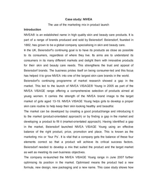 (Case study) nivea | PDF