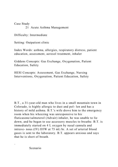Difficulty IntermediateSetting HospitalIndex Words asthma, | PDF
