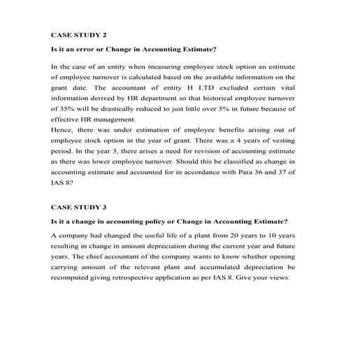 Case study 2 and case study 3 ias 8 new case studies with ans | PDF