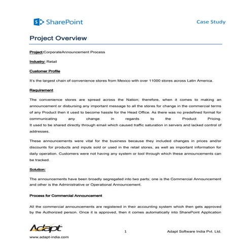 Adapt Process for Commercial Announcement-automatically SharePoint ...