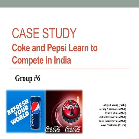 Coke and Pepsi Learn to Compete in India | PPTX
