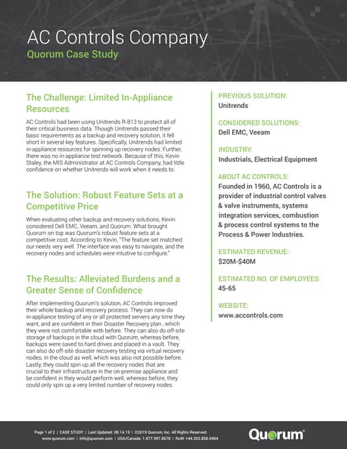 Quorum Case Study - Trinity Logistics | PDF