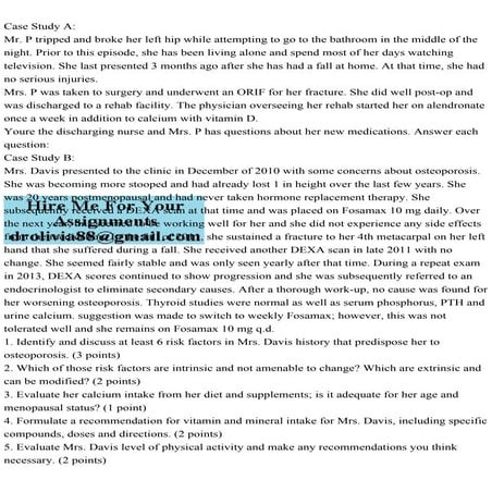 Case Study AMr. P tripped and broke her left hip while attempting.pdf | Bone and Joint ...