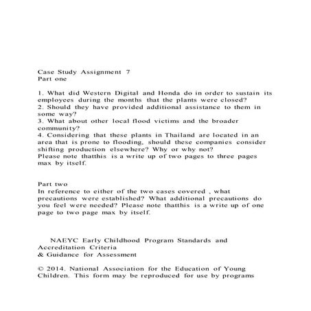 Case Study Assignment 7Part one1. What did Western D | DOCX