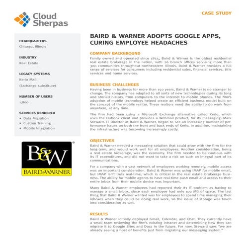 Case Study Baird Warner | PDF
