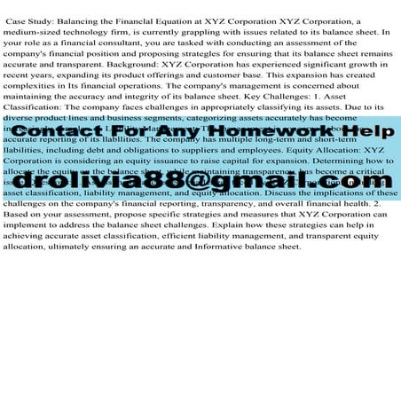 Case Study Balancing the Financlal Equation at XYZ Corporation XYZ.pdf