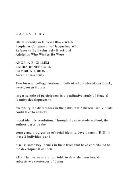 Black racial ethnic identity development antiracism research project | PDF