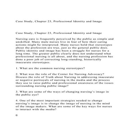 Case Study, Chapter 23, Professional Identity and ImageC.docx