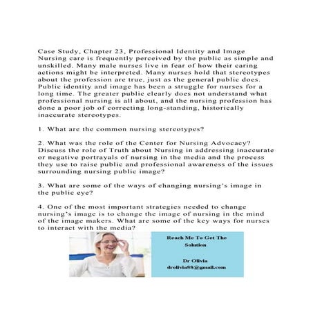 Case Study, Chapter 23, Professional Identity and Image Nursing .docx