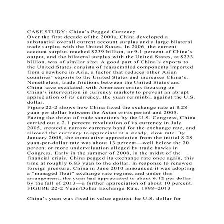 CASE STUDY China’s Pegged CurrencyOver the first decade of the .docx