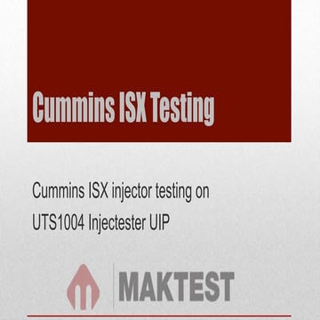 Case Study Cummins ISX Testing | PPTX