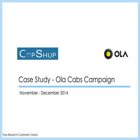 Case study cup shup-ola cabs campaign | PPT