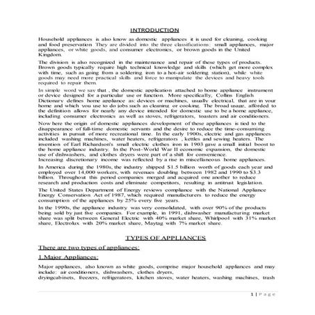 Case study ece on household appliances with latest technology | DOCX