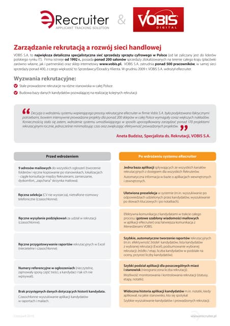 Case Study - eRecruiter w BRE Bank SA | PDF