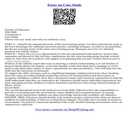 Case Study Essays | PDF