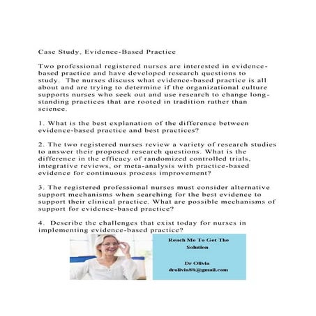 Case Study, Evidence-Based PracticeTwo professional register.docx