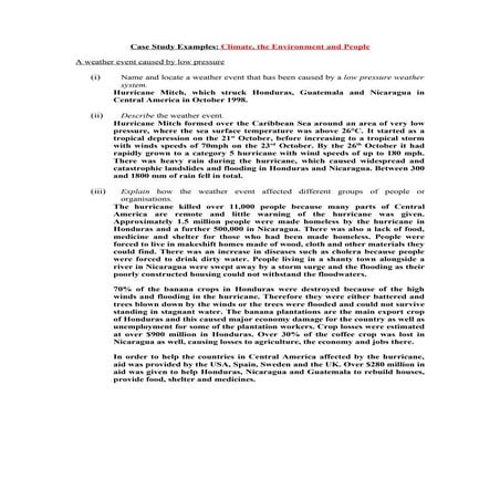 Case Study Examples Climate The Environment And People | PDF