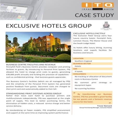 Case Study Exclusive Hotels Group | PDF