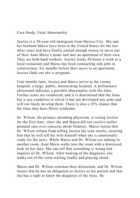 Case Study on Moral Status Case Study Fetal Abnormality.docx