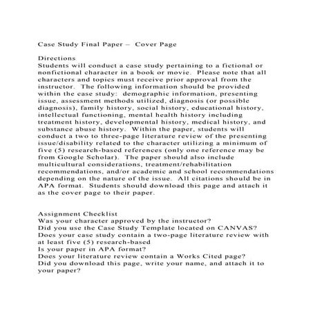 Case Study Final Paper – Cover PageDirectionsStudents will .docx