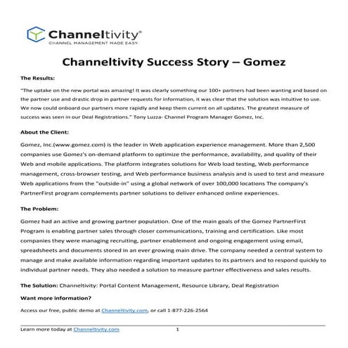 Channeltivity Partner Relationship Management Solution Case Study ...