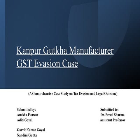 Case Study GST Power point presentations | PPTX