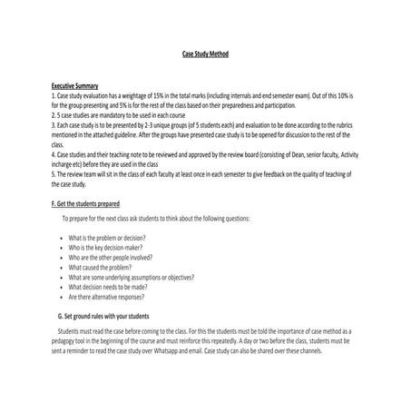 Case study guidelines FOR TEACHERS and students | PDF