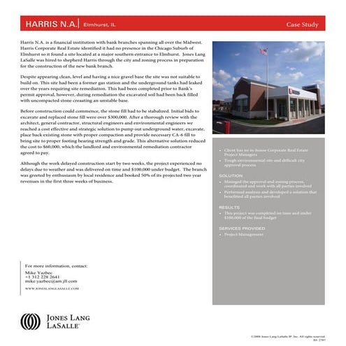 Case Study Harris Bank Elmhurst | PDF