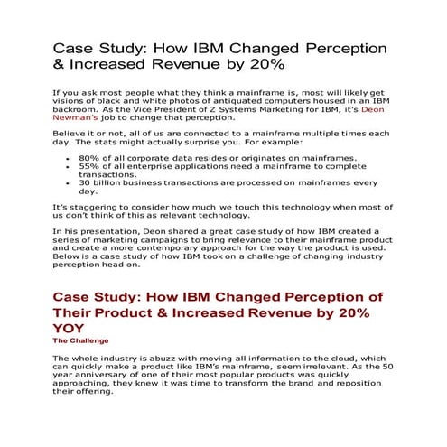 Case study ibm perception | DOCX