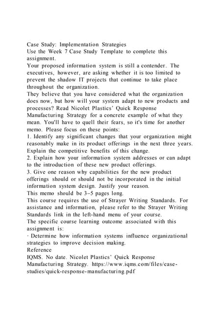 Case Study for Chemical Industry | PDF