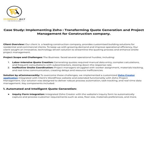 Case Study_ Implementing Zoho _ Transforming Quote Generation and ...