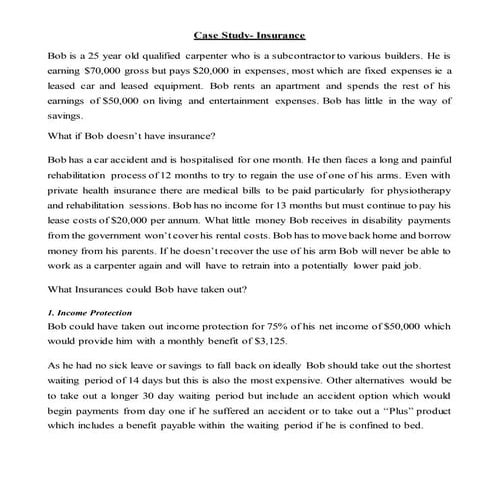Case study insurance | DOCX