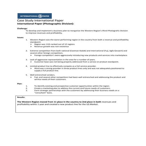 Case Study International Paper | DOCX