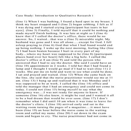 Case Study Introduction to Qualitative Research i(line 1) When .docx