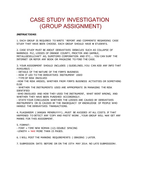 Case study marking_criteria | DOCX | Business | Business and Finance
