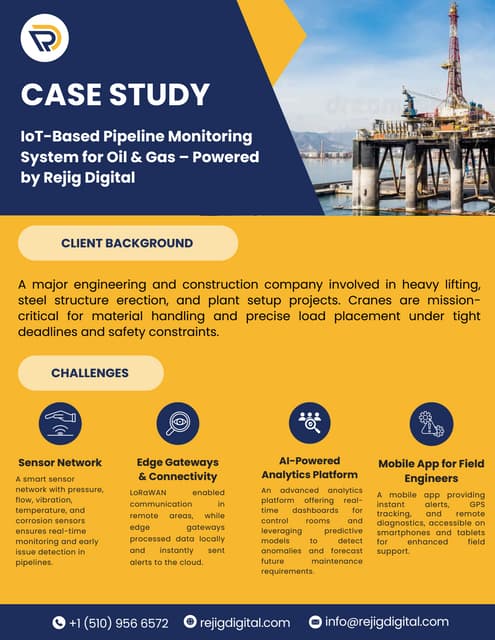 Case Study Transforming Oil & Gas Pipline Safety with IOT-Based Leak Detection | PDF