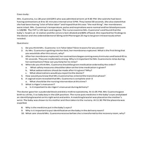 Case study labor and delivery (1) | DOCX